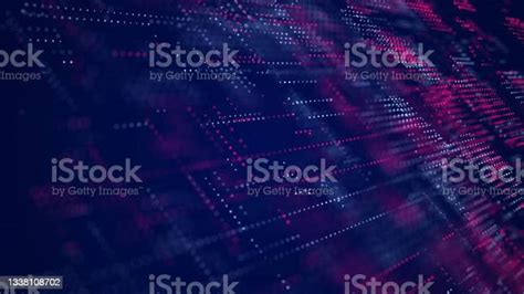 파티클의 디지털 파란색 배경입니다 추상적 미래 지향적 인 그림 빅 데이터 시각화 기술 동적 점 배경 3d 렌더링 테크놀로지에 대한 스톡 사진 및 기타 이미지 Istock