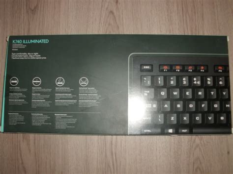 Logitech Illuminated K740 Wired Keyboard Black