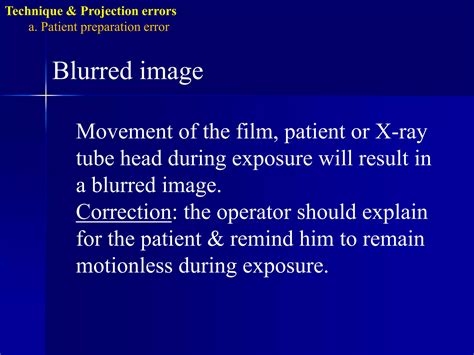 Radiographic Errors And Artifacts Pptx