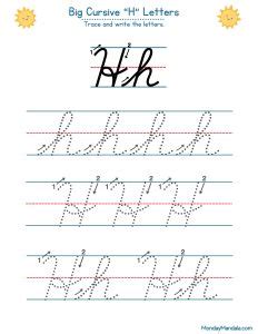 10 Cursive H Worksheets Free Letter Writing Printables