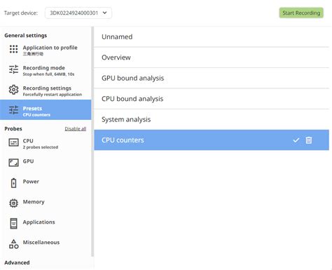 Adding Probe Presets Recording Traces Getting Started Graphics Profiler Instructions Graphics