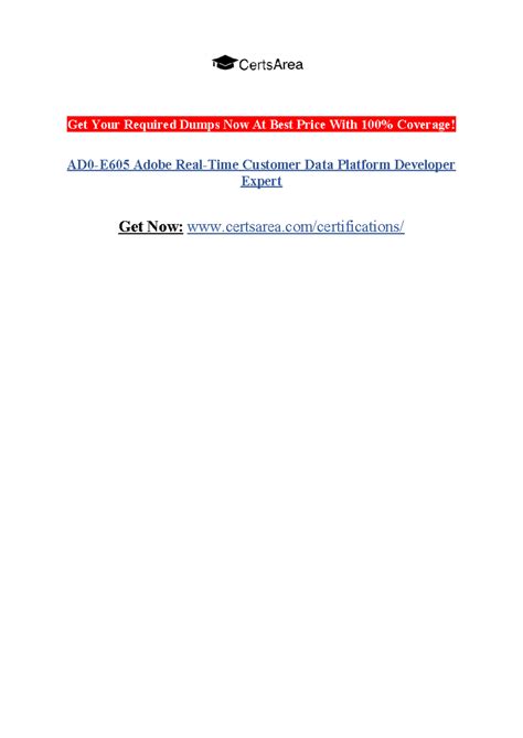 Ad0 E605 Adobe Real Time Customer Data Platform Developer Expert Get Your Required Dumps Now