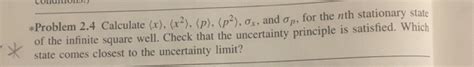 Solved Problem 2 4 Calculate X X2 P P2 0 And