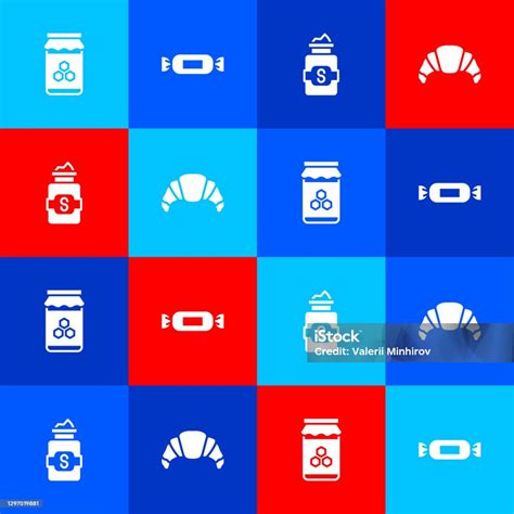 꿀 사탕 설탕 크루아상 아이콘의 항아리를 설정합니다 벡터 0명에 대한 스톡 벡터 아트 및 기타 이미지 0명 꿀 단일 객체 Istock