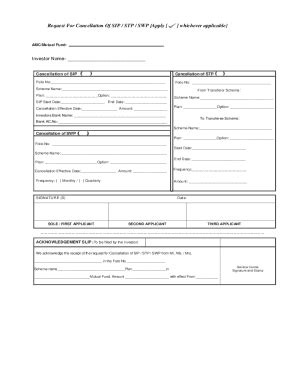 Fillable Online Request For Cancellation Of SIP STP SWP Apply Fax Email Print PdfFiller