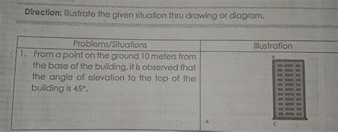 solved direction illustrate the given situation thru drawing or