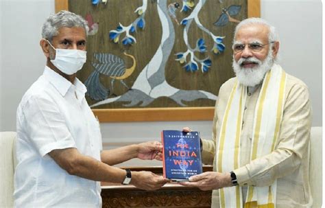 Dr Sjaishankar Presents First Copy Of His Book The India Way To Pm Narendra Modi Indian