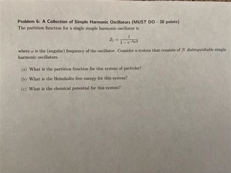 Solved Problem A Collection Of Simple Harmonic Chegg