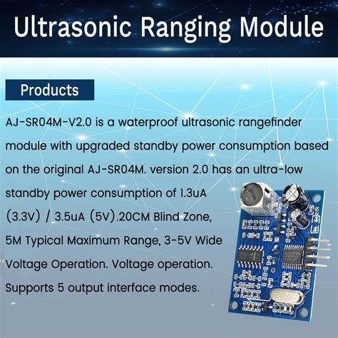 Aj Sr04m 초음파 거리 측정 센서 모듈 25m 케이블 방수 프로브 거리 측정 센서 Arduino 20 450cm