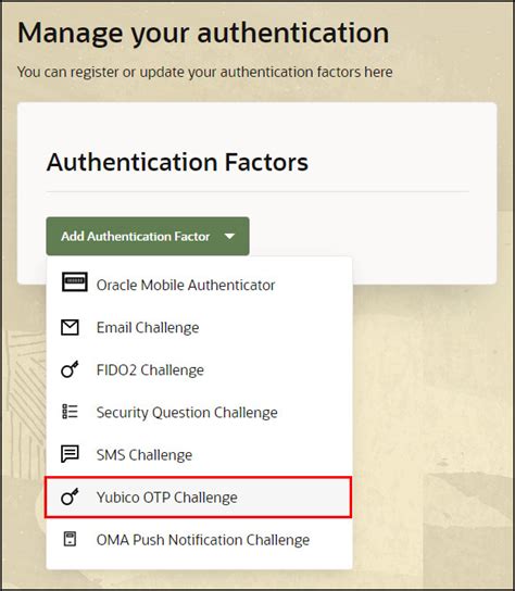 Configuring Yubikey Challenge In The Oracle Advanced Authentication
