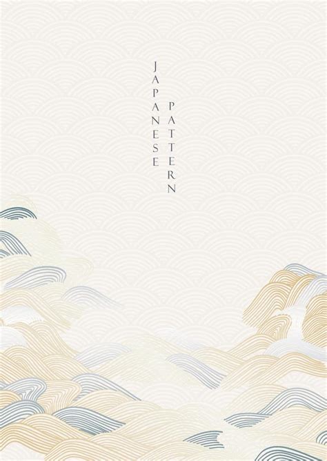 Japanese Hand Draw Wave Pattern With Line Pattern Vector Oriental Background With Ocean Sea