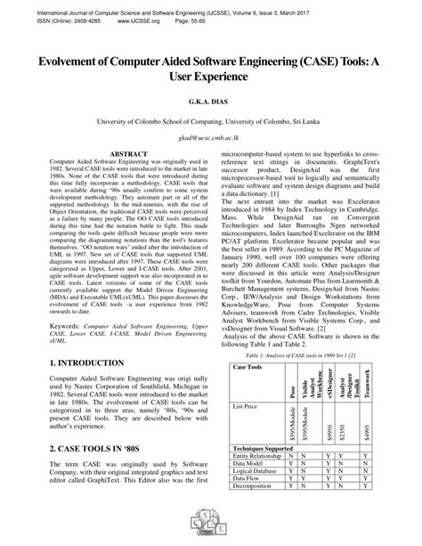 Pdf Evolvement Of Computer Aided Software Engineering Case Tools A User Experience