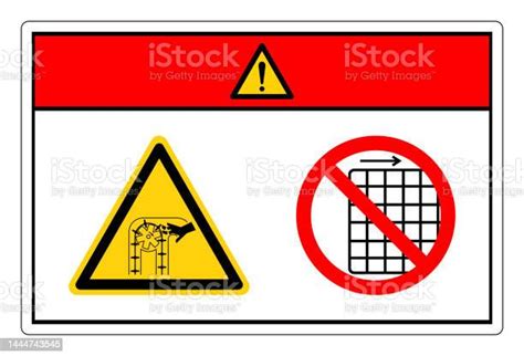 위험 움직이는 부품은 부서지고 절단되어 가드 기호 기호 벡터 그림 흰색 배경 레이블에 격리되지 않습니다 주당순이익10 기계 부분에 대한 스톡 벡터 아트 및 기타 이미지