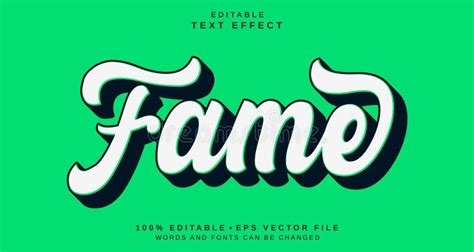 Editable Text Style Effect Fame Text Style Theme Stock Vector Illustration Of Alphabet