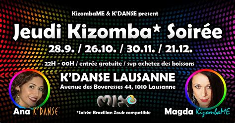 Soirée Kizomba Et Zouk Jeudi 28 Septembre Kdanse école De Danse