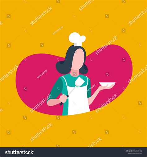 Mamá Chef Ilustración Plana Vector De Stock Libre De Regalías