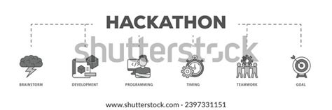 Hackathon Infographic Icon Flow Process Which Stock Vector Royalty Free Shutterstock