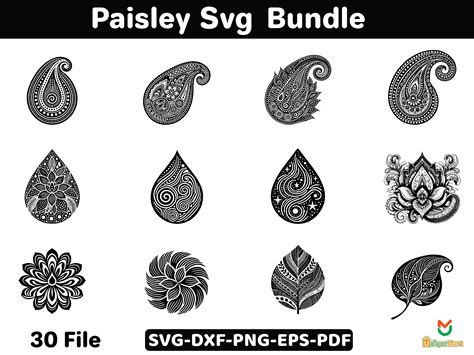 Paisley Design Svg Bundle Illustration Par Uniquemart · Creative Fabrica