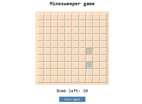 Minesweeper Game Using Html And Css In Vanillajs With Source Code