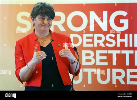 Dup Leader Arlene Makes At Brownlow House In Lurgan Hi Res Stock