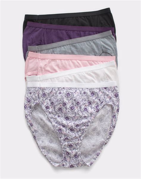 Hanes Ultimate Womens Cool Comfort Cotton Hi Cut Panties Breathable