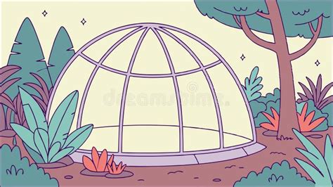 Geodesic Dome In Nature Eco Architecture Vector Design Generative Ai Stock Vector