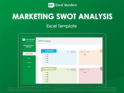 Marketing SWOT Analysis Excel Template Business Planner And Marketing Strategy Template For