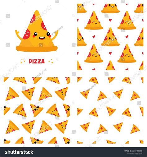 Cute Cartoon Style Pizza Slice Character Stock Vector Royalty Free