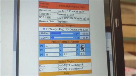 Huawei R4850g2 3kw Lifepo4 Battery Charger Esp8266 Controller 2test Mit Webgui Youtube