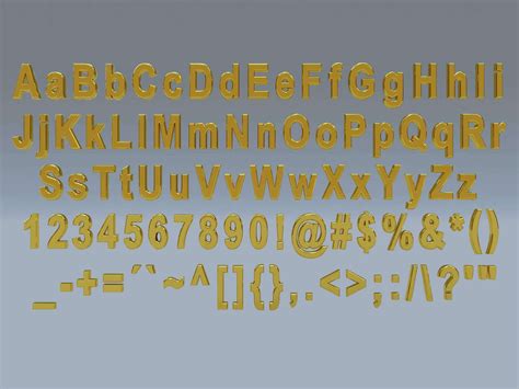 Arial Font Characters D Model By Deleon D