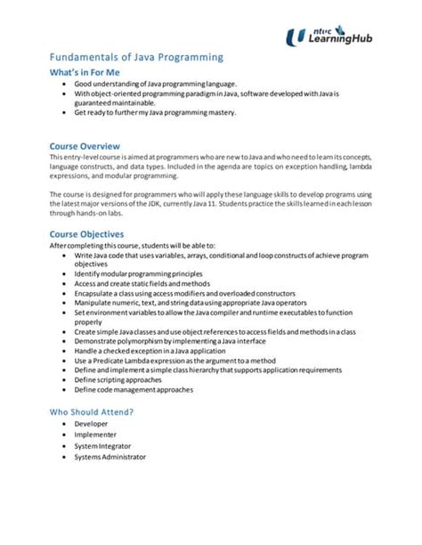 Sf Ibf Outline Fundamentals Of Java Programming Pdf