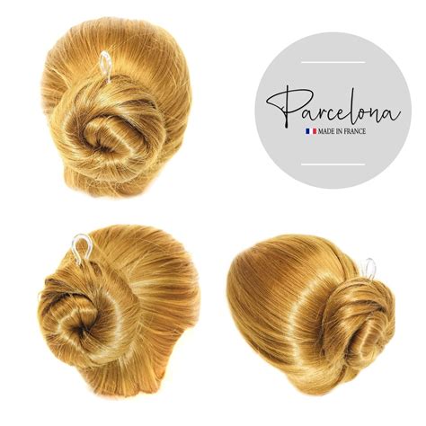 Parcelona French Sleek Clear Large Celluloid U Shaped Chignon Bun Hair