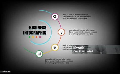 4 가지 옵션이있는 반원 인포그래픽 템플릿 워크플로 레이아웃 다이어그램 웹 디자인 네 가지 숫자 옵션 텍스트 영역 및 단계에 사용할 수 있습니다 일러스트레이션을 위한 벡터