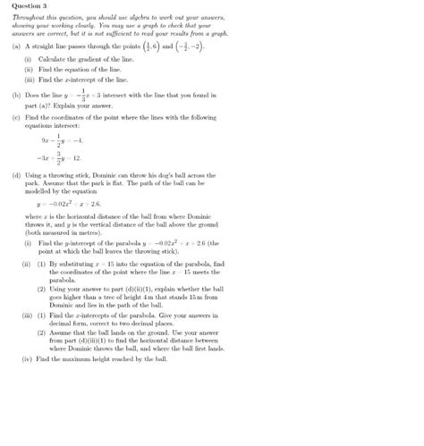 Solved Throughout This Question You Should Use Algebra To Chegg