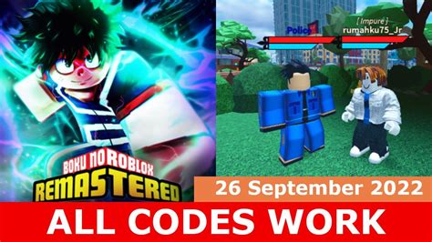 ALL CODES WORK BOKU NO ROBLOX 26 September 2022 YouTube
