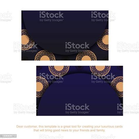 고급 패턴과 블루 컬러 명함 디자인 템플릿 텍스트와 빈티지 장식을위한 장소와 벡터 명함 준비 0명에 대한 스톡 벡터 아트 및