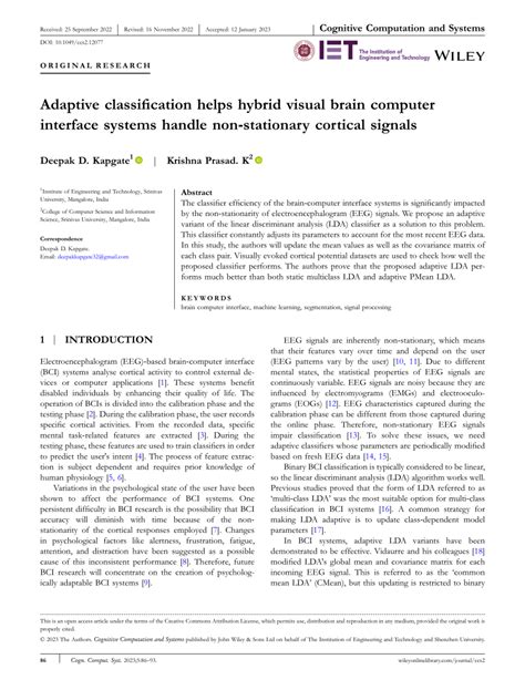 Pdf Adaptive Classification Helps Hybrid Visual Brain Computer