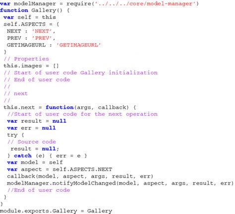 The JavaScript Code Generated For The Gallery UML Class Download Scientific Diagram