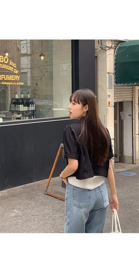 Made 블리안 카라넥 크롭 숄더퍼프 레이스 반팔 트위드자켓 44~100 ♥핫핑♥ Made 블리안 카라넥 크롭 숄더퍼프 레이스 반팔 트위드자켓 44~100 ♥핫핑♥