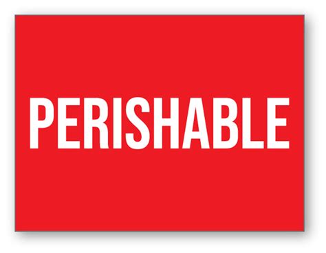 Perishable Red Shipping Label