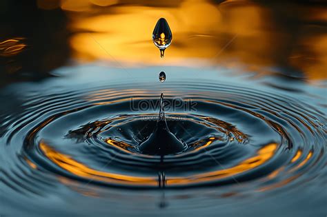 물 표면에 떨어지는 물방울 사진 무료 다운로드 Lovepik