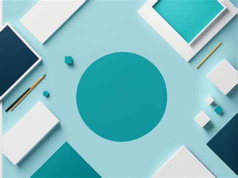 Blue Abstract Background With Colorful Geometric Elements Vector Illustration Blue Abstract Ba