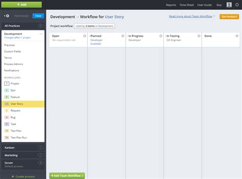 Project And Team Workflows Overview Targetprocess Enterprise Agility Solution