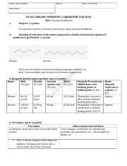 Prelab Experiment 3 Docx Name Yesim Cardak Exp 3 Date 9 19 2018 Lab Partner CH 245 ORGANIC