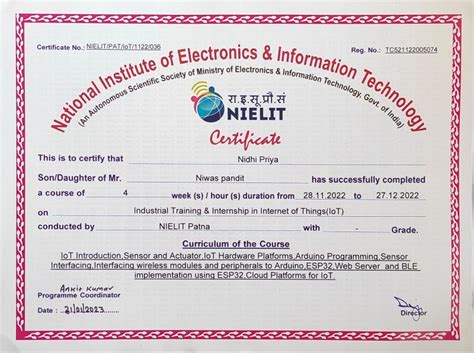 Nidhi Priya On Linkedin Nielit Iot Internetofthings Govtofbihar