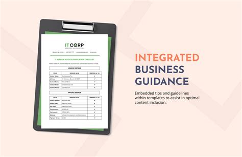 IT Vendor Invoice Verification Checklist Template In Word PDF Google Docs Download