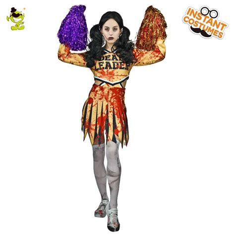 Zombie Cheerleader Costume Adult Scary Sports Zombie Costumes For