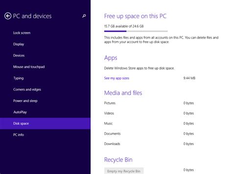 view disk space usage in windows 8 1 update