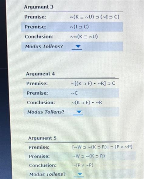 Determine Whether Each Symbolized Argument Is An