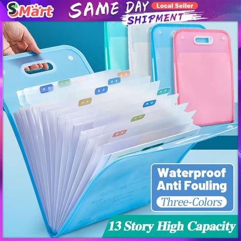 【in Stock】folder File Organizer Expanding File Folder Clear Book 13layer Test Paper Folder